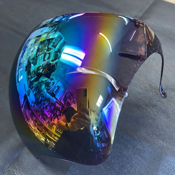 Accessories | Plastic Rainbow Metallic Face Shield Protector | Poshmark